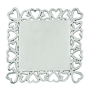 Appetizer Serving Tray Food Platter - 11.82" x 11.82" Heart Metal Fruit Platter Tray for Parties, Dessert Platters for Weddings, Candle Tray, Heart Plates