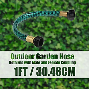 Orgrimmar Garden Hose No Leaking for Watering: No Kink and Lightweight - 1/2" Water Hoses 1 FT with Fittings for Outdoor and Yard
