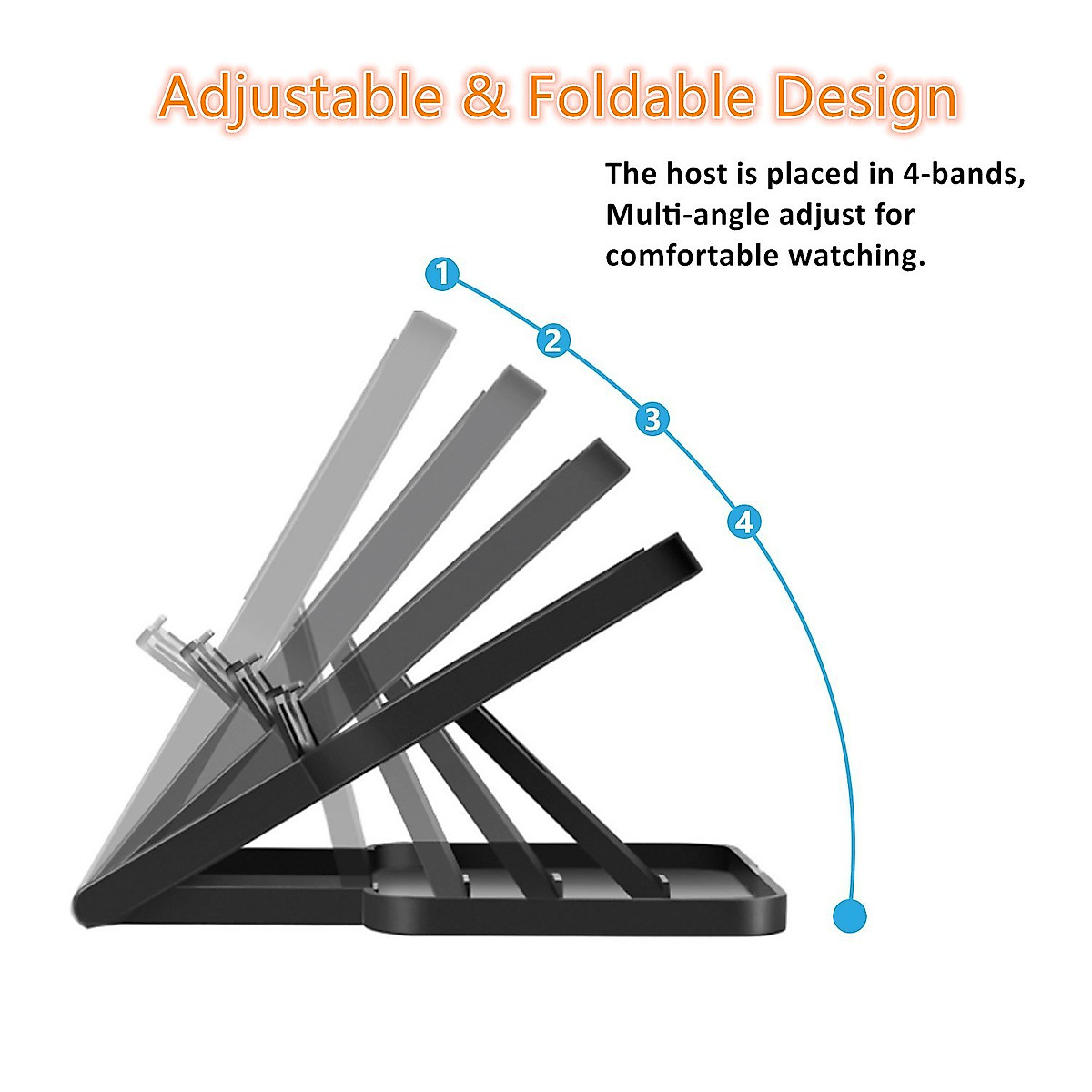 Multi-Angle Stand for Nintendo Switch,Portable & Foldable Playstand for Switch, Tablet Video Game Holder Universal Holder for Smartphones and Tablets iPhone 7 6 Plus ipad Samsung s8 s7(Black)