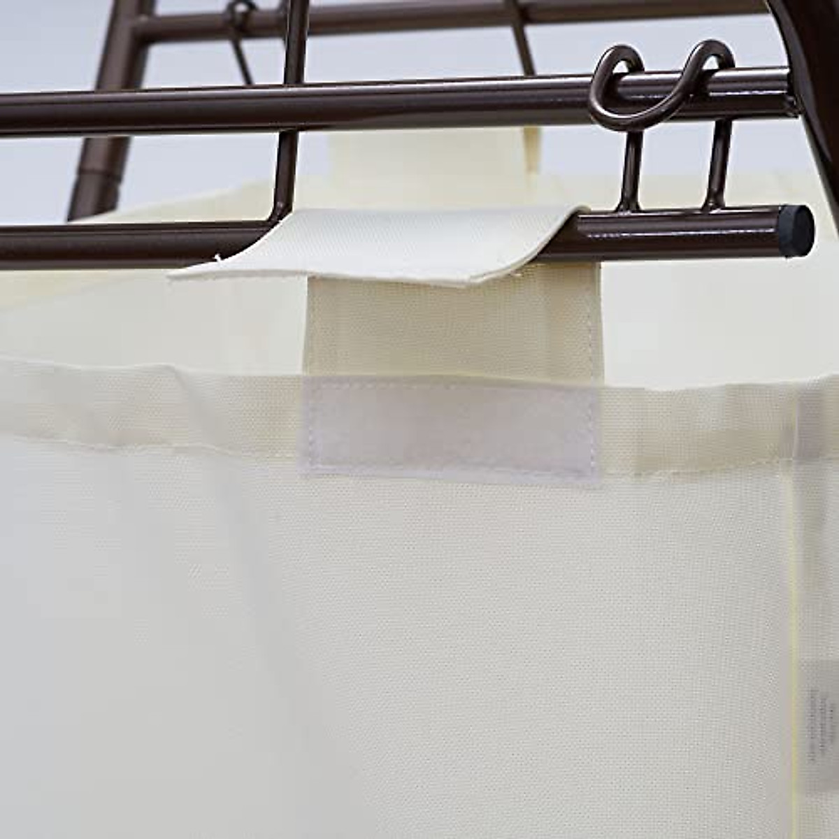 Household Essentials 7172 Rolling Laundry Hamper with Heavy-Duty Canvas Bag | Antique Bronze Frame