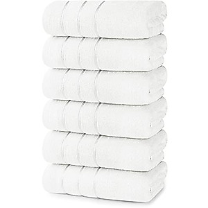 Utopia Towels - 6 Pack Viscose Hand Towels Set, (16 x 28 inches) 100% Ring Spun Cotton, Ultra Soft and Highly Absorbent 600GSM Towels for Bathroom, Gym, Shower, Hotel, and Spa (White)