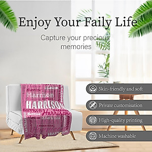 xsdnb Personalized Baby Blanket with Name for Kids,Custom Kids Blanket,Toddler Blanket for Daycare,Customized Blankets for Adults,Personalized Kids Gifts Christmas Blanket