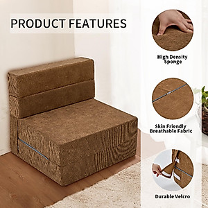 SUNYRISY Kids Folding Floor Sofa Bed Chair, Child Fold Up Couch Bed for Sleeping, 3-in-1 Convertible Toddler Floor Futon Mattress, Portable Fold Out Kids Futon Sofa Bed with Storage Bag