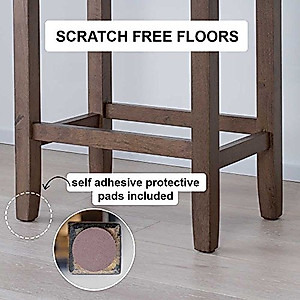 Nathan James Hylie Nailhead Wood Pub-Height Kitchen Counter Bar Stool 24", Beige/Light Brown