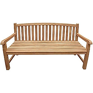 Seven Seas Teak Buenos Aires Outdoor Patio Oval Bench, 5 Foot, Made from Solid Teak Wood