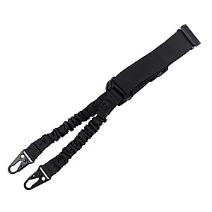 Depring 2 Points Rifle Sling Length Adjustable Traditional Gun Shoulder Strap with Metal Hook (Black)