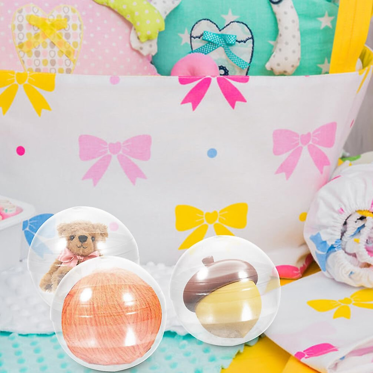 Vending+Machines 50pcs Gumball Vending Machine Capsules Small Round Capsules Bulk Clear Capsules Balls for Gumball Machines Vending Machine 38mm Bulk Candy