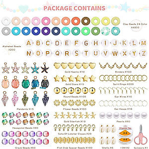 Tefiohen Clay Beads 6000 PCS Bracelet Making Kit 2 Boxes,24 Colors Spacer Heishi Beads Flat Round Polymer Beads for Jewelry Making with Pendant Charms Kits and Elastic Strings