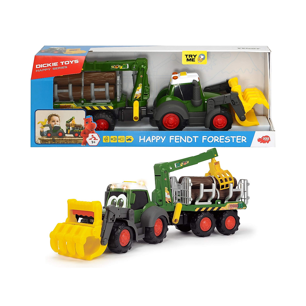 DICKIE TOYS - Happy Fendt 25 Inch Forester Truck and Trailer, Green