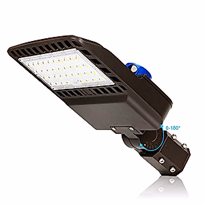 150W LED Parking Lot Light 19500LM 5000K Adjustable Slip fit Mount with Dusk-to-Dawn Photocell IP65 Waterproof LED Parking Lot Lights