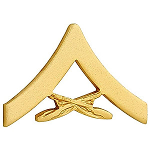 United States Marine Corps (USMC) chevron LCPL Lance Corporal E-3 satin gold