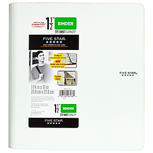 Five Star 1-1/2 Inch 3 Ring Binder, Plastic, Color Selected for You, 1 Count (26136)