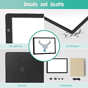 comzler Light Board, A4 Tracing Light Box, Magnetic Light Pad, Light Table for Tracing, LED Light Drawing Board, Sketch Pad LED Light Drawing Pad, Cricut Light Pad, Dimmable Brightness