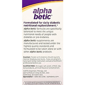 Alpha Betic Once Daily Multivitamin for Diabetics, Gluten Free, Sugar Free, Extended Energy Dietary Supplement, 30 Tablets (3 Pack)3