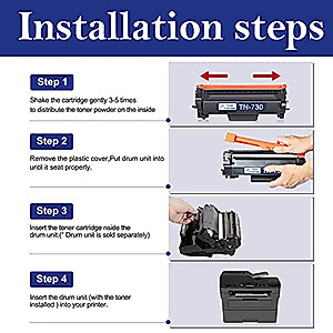 HeBei [2 Pack,Black] TN-730 Compatible Toner Cartridge Replacement for Brother DCP-L2550DW MFC-L2710DW L2750DW L2750DWXL HL-L2350DW L2370DW/DWXL L2395DW L2390DW Printer, AR-TN730-2PK