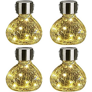 GIGALUMI Hanging Solar Lantern,4 Pack Outdoor Christmas Decorations,Hanging Solar Lights Outdoor Waterproof , Garden Decor for Lawn,Garden,Yard,Tree?Warm White