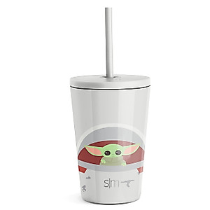 Simple Modern Star Wars Baby Yoda Grogu Toddler Cup with Lid and Silicone Straw | Kids Water Bottle Tumbler Insulated Stainless Steel Thermos | Classic Collection | 12oz, Star Wars: The Child