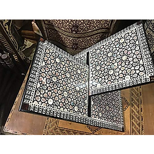 Egyptian Handmade Islamic Muslim Quran Holder Stand Beech Wood Inlaid Mother of Pearl 16.8" M01