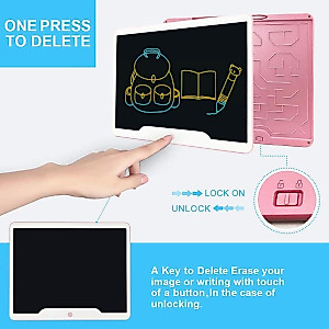 Toddler Toys for 3 4 5 6 7 Year Old Boys Girls Gifts, ScriMemo LCD Writing Tablet 15 Inch Kids Toys Doodle Pad, Reusable Drawing Board for Kids 3 4 5 6 7 8 9 Year Old Boy Girl Birthday Gifts (Pink)