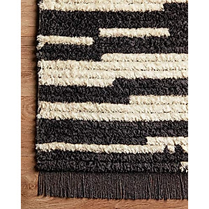 Chris Loves Julia x Loloi Alice Collection ALI-03 Cream / Charcoal 18" x 18" Sample Rug