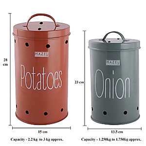 HAZEL Onion Potato Storage Container For Kitchen | Storage Set with Lid, Potato & Onion Container, Set of 2