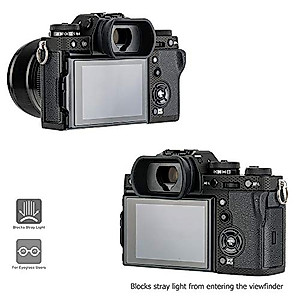 Kiwifotos Long Soft Viewfinder Eyecup Eyepiece for Fuji Fujifilm X-T5 X-T4 X-T3 X-T2 X-T1 X-H1 X-H2 X-H2S XT5 XT4 XT3 XT2 GFX 50S II GFX100S GFX100 Camera,Replace Fujifilm EC-XT L,EC-GFX,EC-XHW Eyecup