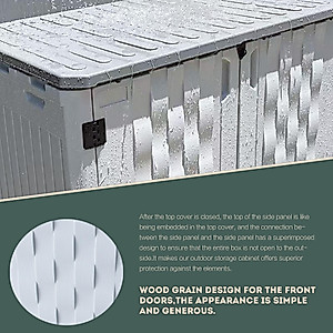 WEWORTH Resin Outdoor Storage Shed Weather Resistance, Horizontal Storage Cabinet Waterproof with Secure Door Handle and Door Holder,52 Cu.ft Capacity for Garden, Patios, Backyards