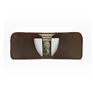 Hide & Drink, Classic Slimfold Wallet, Card Organizer Holder, Travel Accessory, Full Grain Leather, Handmade (Bourbon Brown)