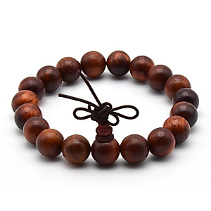 Zen Dear Unisex Natural Rosewood Prayer Beads Buddha Buddhist Prayer Meditation Mala Necklace Bracelet (10mm 19 beads)