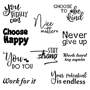 10 Pcs Vinyl Wall Quotes Stickers Inspirational Wall Decals Inspirational Saying Home Decals for Walls Peel Stick Motivational Decor Positive Wall Sticker for Office Classroom Teen Dorm Bedroom