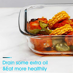 DMAR 2-Quart Glass Baking Dish for Oven ，(8×12inch) small glass pan, reduce the fat intake-1 Piece