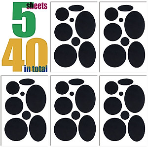 OIIKI Puffer Down Jacket Repair Patch Kit 40pcs, Black Nylon Fabric Repair Patch Self Adhesive Waterproof Stick On Patches Tape for Coat Clothing Tent Sleeping Bags Ski Pants Holes Fixing Round