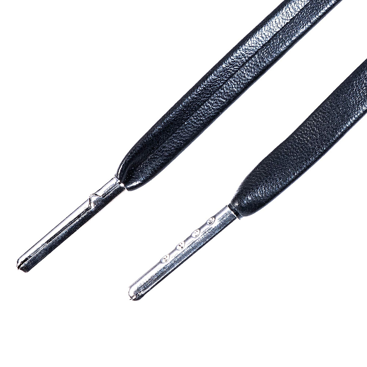 LitLaces - Premium Sheep Skin Synthetic Leather Shoe Laces for Boots & Sneakers (Black, 54")