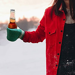 Suzy Kuzy Beer Mitt (OFFICIAL) - Knit Beer Mitt :: Green / White