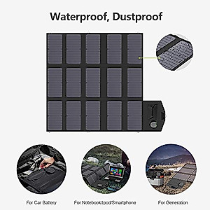 ALLPOWERS Portable Solar Panel 100W (Dual 5v USB with 18v DC Output) Monocrystalline Solar Charger Foldable Solar Panel for Laptop, Generator, 12v Car, Boat, RV Battery