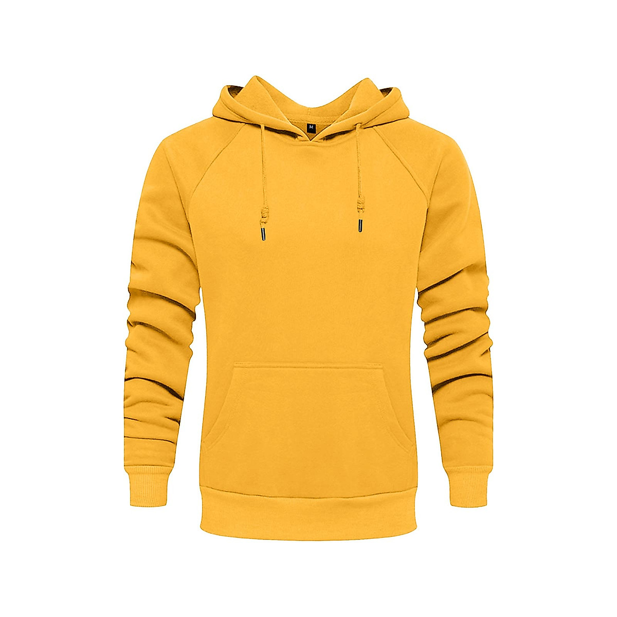Mens Hoodie Sweatshirts Pullover, Black Cotton Hoodie Men Zip Up Lightweight Hoodie Red Pullover Street Man Loose Blank Fleece Sweater Men's Large Long Sleeve Hoodie For Sports (L, Yellow)
