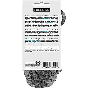 Freeman Net Soap Pouch, Exfoliating Mesh Body Scrubber, Bath & Shower Pouf Removes Dead Skin, Dirt, & Impurities, for Soap Bars, Mild Exfoliation, Self-Tan Prep, 4 Count