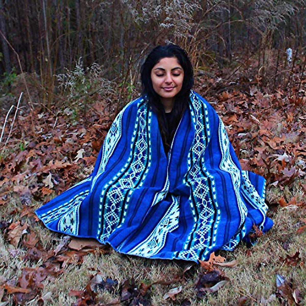 Inca Aztec Throw Blanket | Southwest Indian Navajo Boho Style | Native Woven Western Cover for Camping, Bedding, Couch & Office | Faux Alpaca, Lightweight, Hypoallergenic & Warm Camp Vanlife Blanket…