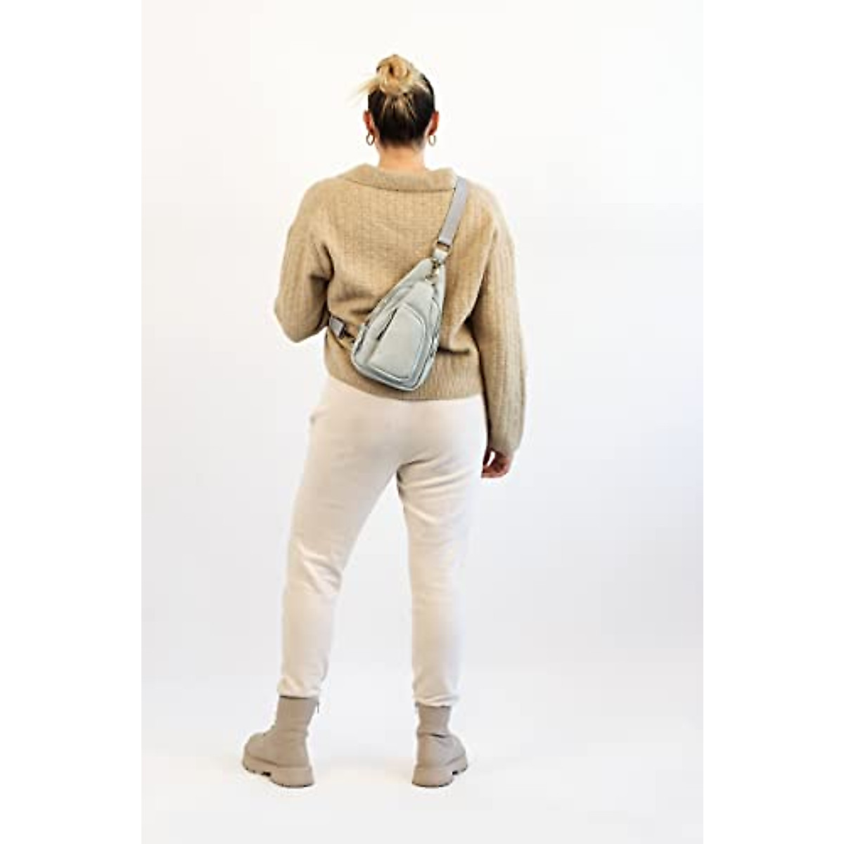 Antik Kraft - The Tasha Soft Vegan Leather Crossbody Sling Backpack Purse for Women - Tan