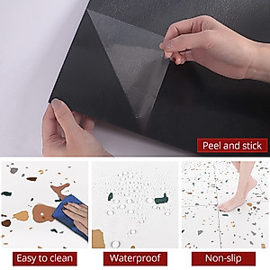 WESTICK Terrazzo Peel and Stick Flooring for Bathroom Removable Floor Tiles Peel and Stick Waterproof Self Adhesive Vinyl Flooring Terrazzo Peel and Stick Floor Tile for Kitchen Bedroom 10PCS 12"x12"