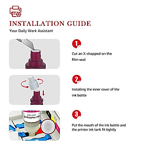 Toner Kingdom Compatible 522 Ink Bottle Refill High Capacity T522 Refill Ink Bottle for ET-2720 ET-4700 Printer (4 Pack, Black, Cyan, Magenta, Yellow)