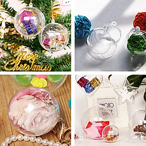 20 Pack Clear Christmas Ornaments, 2.36"/60mm Clear Plastic Fillable Ornaments Ball DIY Christmas Ornaments for Christmas Tree, Holiday, Wedding, Party, Home Décor Party(60MM/2.36")
