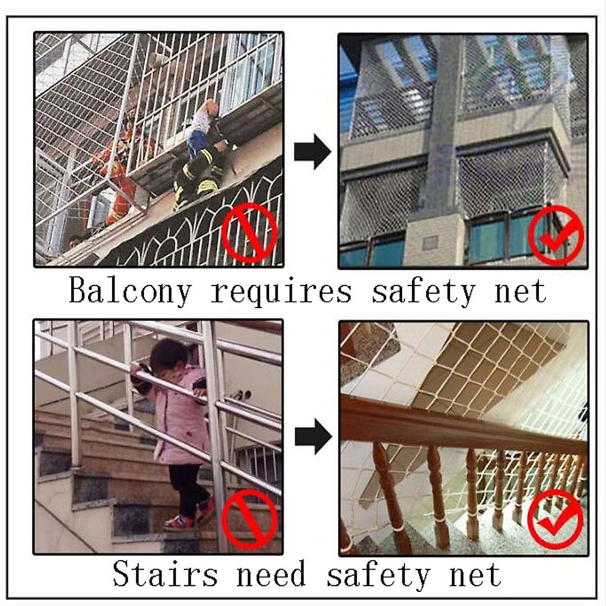 Protective Net Brown Nylon Net, Garden Decoration Net Balcony Safety Net Stairs Children Anti-Fall Net Kindergarten Protective Net Portable Fence Net Can Be Cut 1x2m3m4m (Size : 4 * 5M(13 * 16ft))