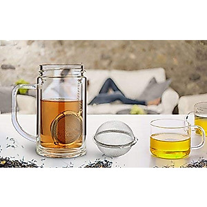 Fu Store 2pcs Stainless Steel Mesh Tea Ball 2.1 Inch Tea Strainers Tea Infuser Strainer Filters for Tea