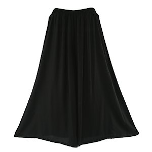 Beautybatik Black Solid Rayon Women Flowy Loose Palazzo Wide Leg Flare Pants Trouser Plus Size 2X