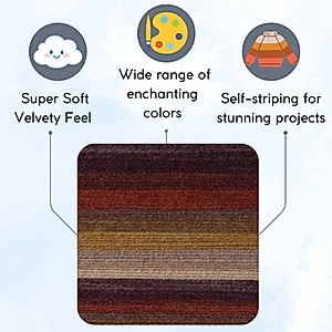 Lion Brand Mandala Centaur 525-214 (6-Skeins - Same Dye Lot) DK Light Worsted #3 Acrylic Yarn for Crocheting and Knitting - Bundle with 1 Artsiga Crafts Project Bag