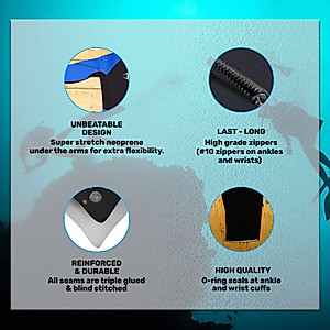 H2Odyssey Catalina 7mm Men's Semi-Dry Wetsuit - Cold Water Deep Sea Swim Suit