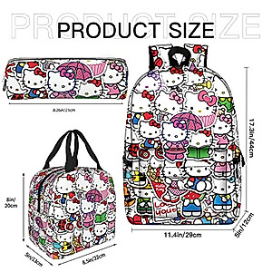 QICDUIGK Cartoon Cute School Backpack Set Kids Backpack Lightweight Large Capacity Bookbag Laptop Backpack for Girls Gift