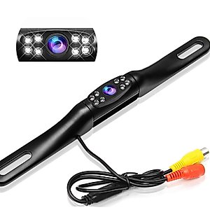Kairiyard License Plate Backup Camera, Waterproof 170° View Rear View Reverse Camera Night Vision Back up Camera Systems for Cars Trucks Pickup SUVs Trailer