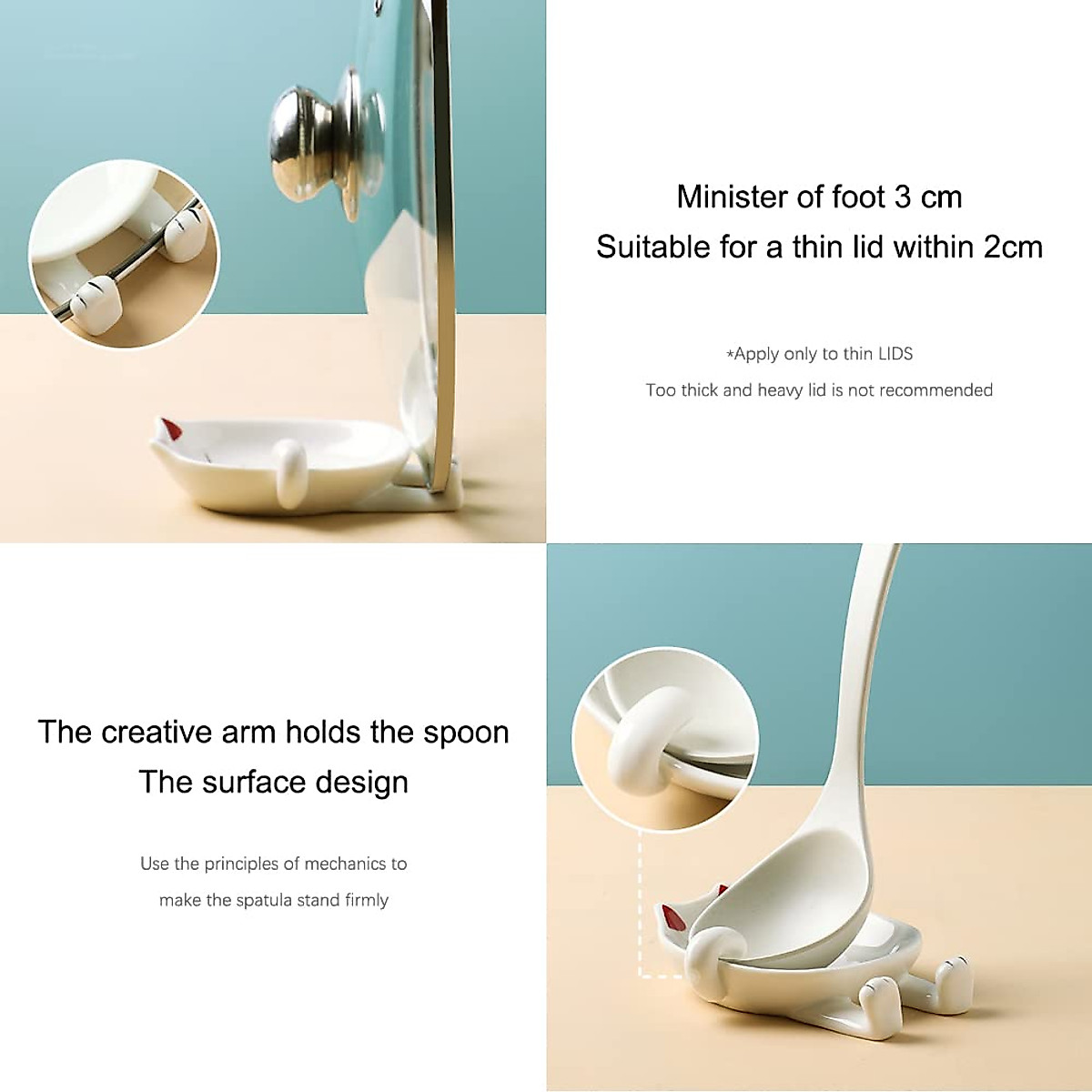 Cat Spoon Rest, Ceramic Cute Spoon Holder Rest for Stove Top, Cat Kitchen Accessories, Stove Holder Utensil Spoon Rest for Kitchen Counter (Yellow)